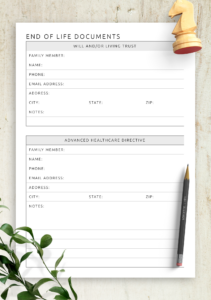 Free Printable End-of-life Planner - Fillable Form 2025
