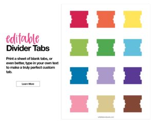 Editable Printable Divider Tabs Template - Fillable Form 2025