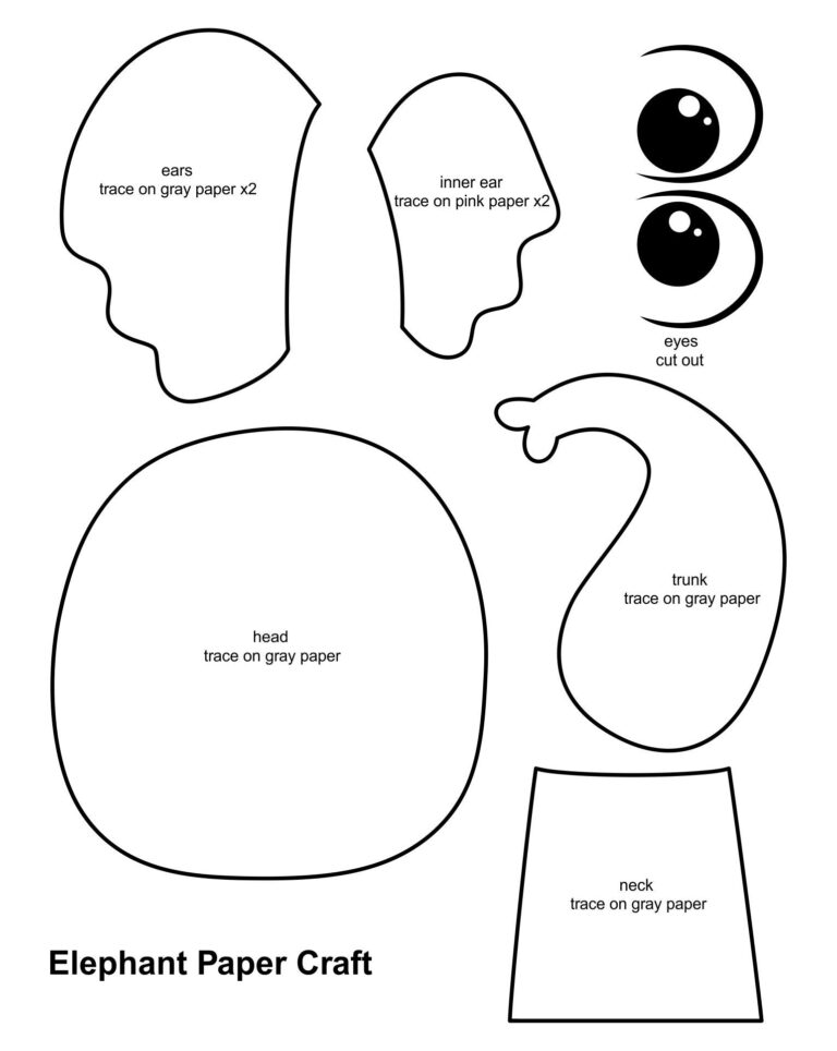 Elephant Craft Template Printable Elephant Crafts Animal Crafts For ...