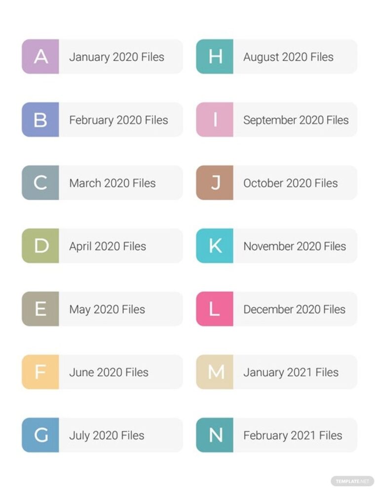 File Folder Label Template Illustrator InDesign Word Apple Pages PSD ...