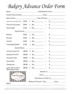 FREE 15 Bakery Order Forms In PDF Excel - Fillable Form 2024