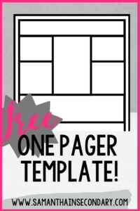 FREE One Pager Template One Pager Secondary Ela Homeschool High School ...