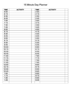 Free Printable 30 Minute Calendar 46 Of The Best Printable Daily ...