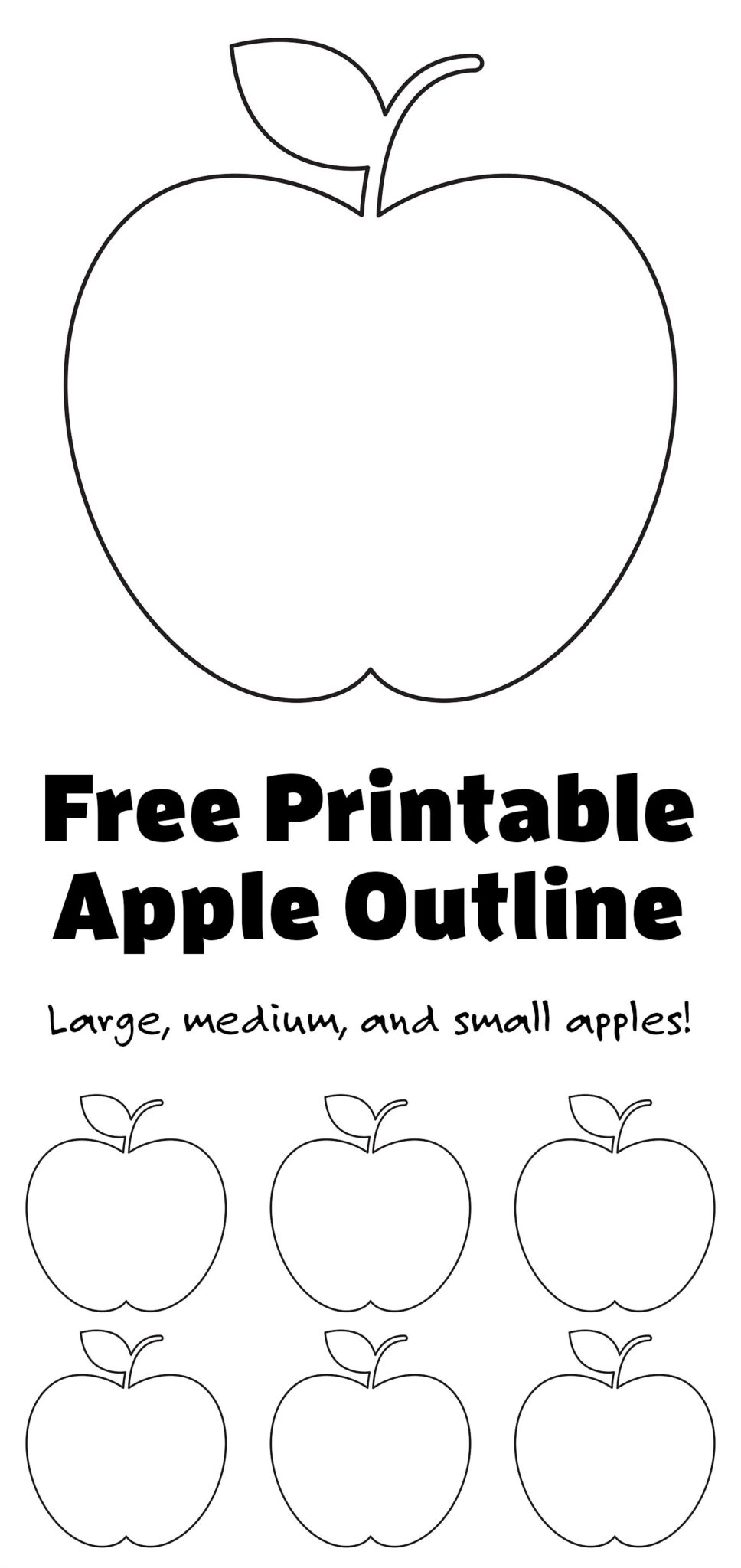 Free Printable Apple Outline For Crafts Apple Outline Toddler Apple ...