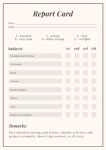 Free Printable Customizable Report Card Templates Canva - Fillable Form ...