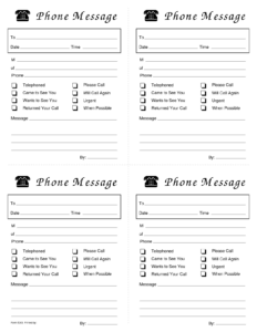 Printable Phone Message Template - Fillable Form 2025