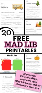 Free Printable Mad Libs For Kids The Ultimate Collection Printable Mad ...
