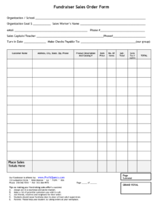 Fundraiser Order Form Fundraiser Order Form Template Fundraising Order ...