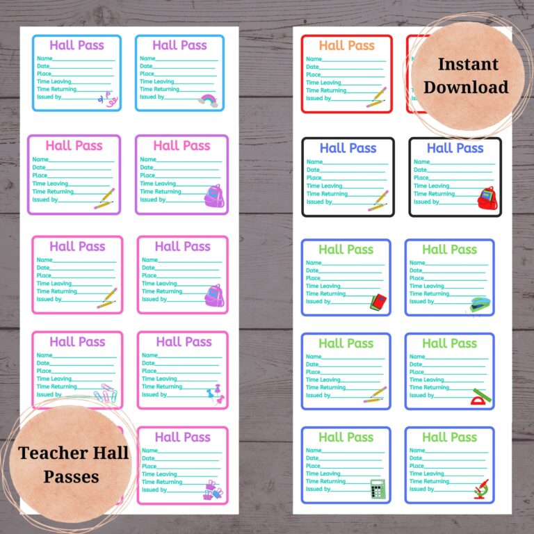 Printable Hall Pass Template - Fillable Form 2025