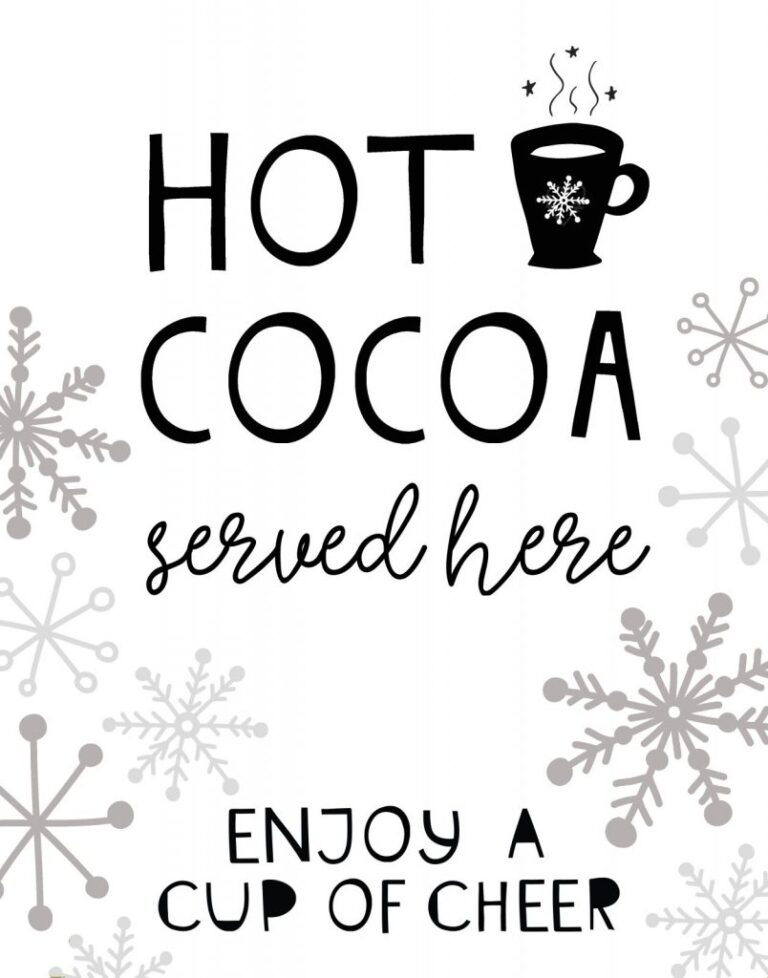 Template Hot Cocoa Sign Printable - Fillable Form 2023