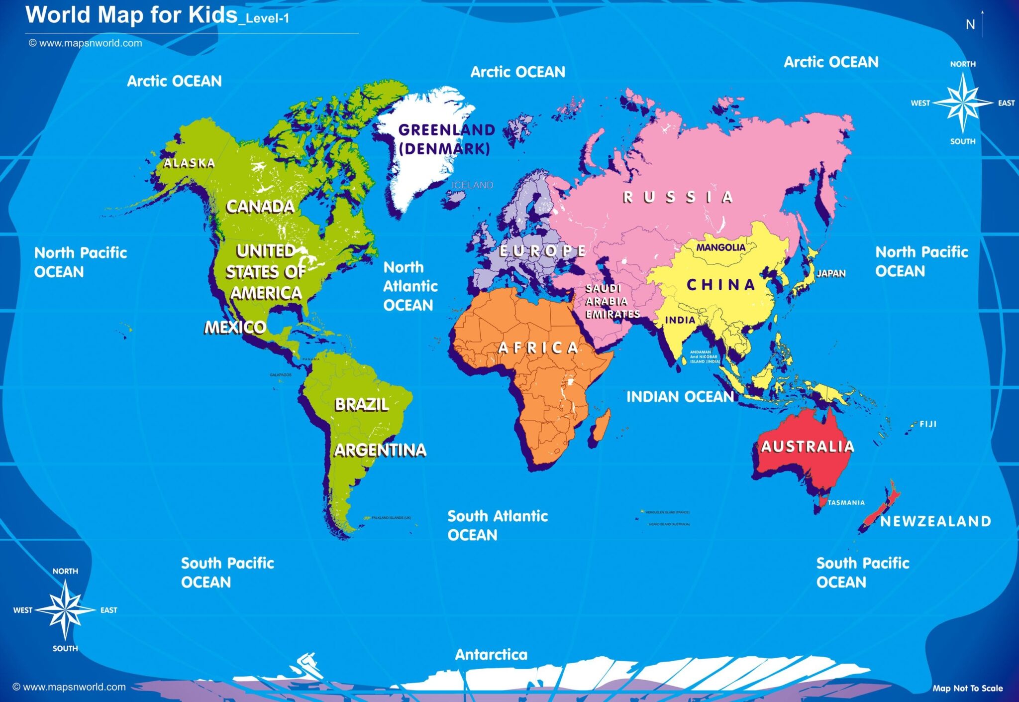 Map Of The World Maps For Kids Free Printable World Map Kids World Map ...