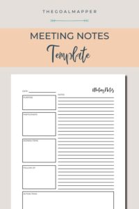 Meeting Notes Template Agenda Template Meeting Printable Etsy Meeting ...