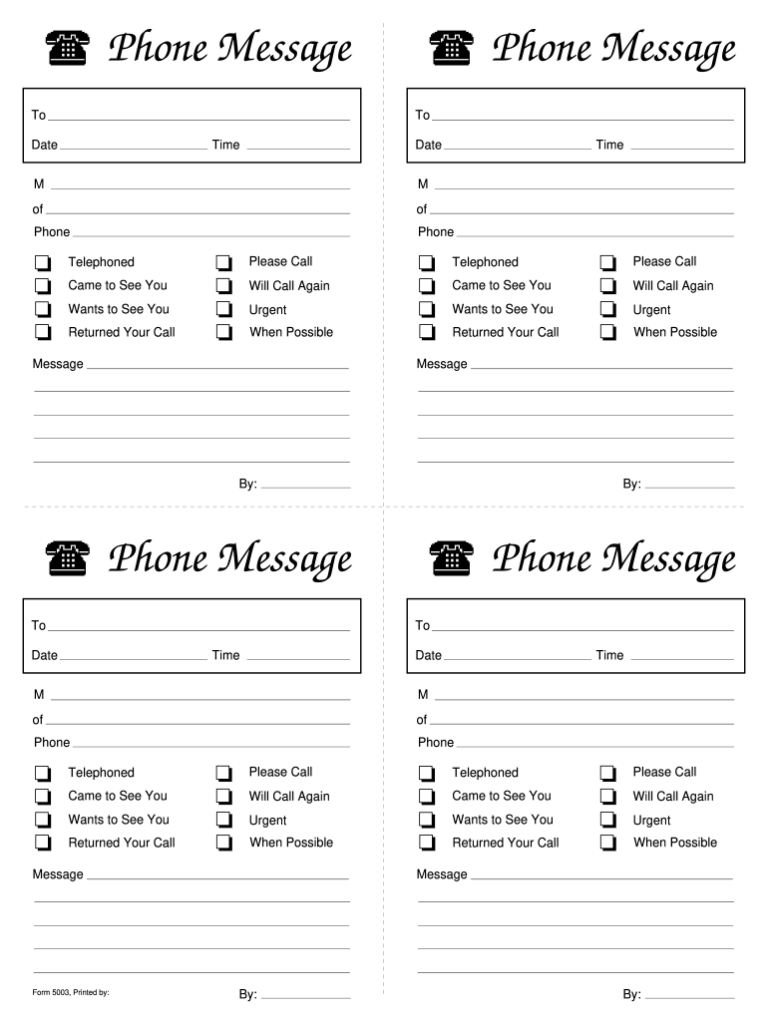 Phone Message Template Fill Out Sign Online DocHub - Fillable Form 2025
