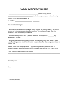 Printable 30 Day Notice To Vacate California Fill Online Printable ...