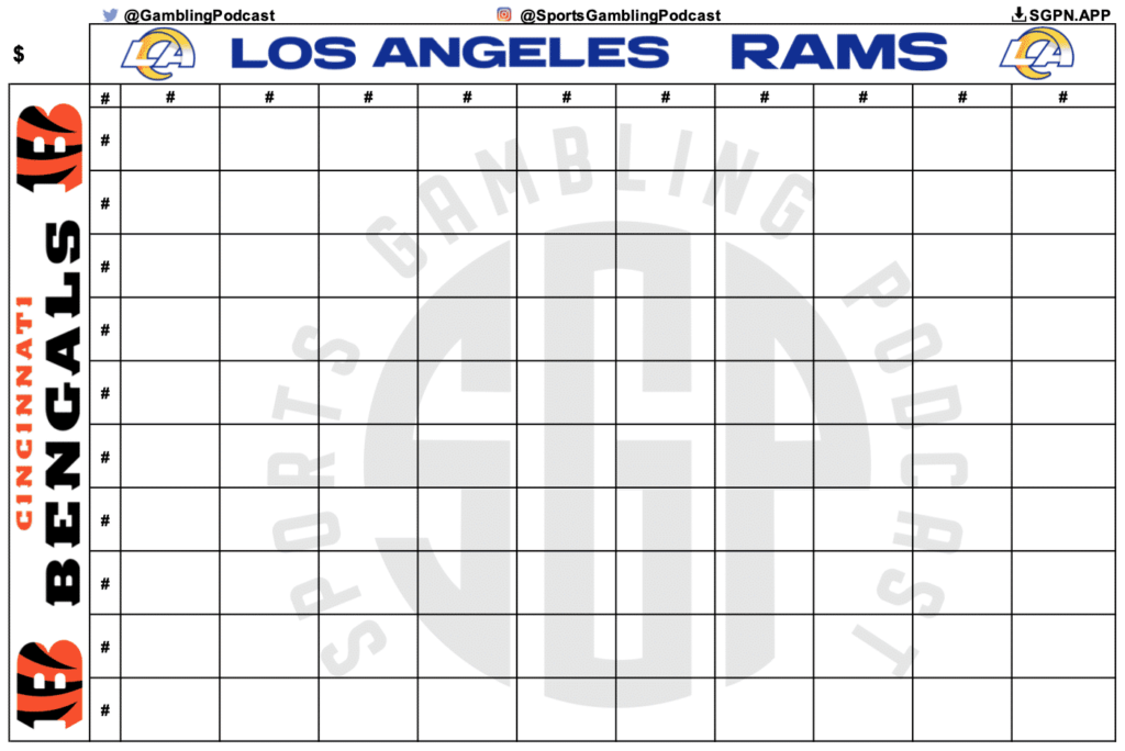 Printable Super Bowl Pool Template Fillable Form 2023