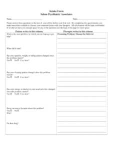 Psychiatry Intake Form Fill Online Printable Fillable Blank PdfFiller ...