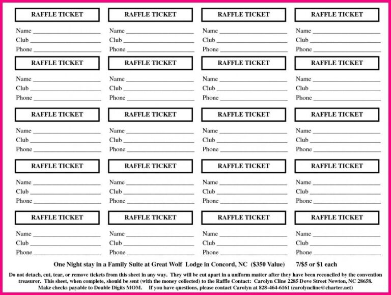 Raffle Ticket Template Raffle Ticket Template Printable Raffle Ticket ...