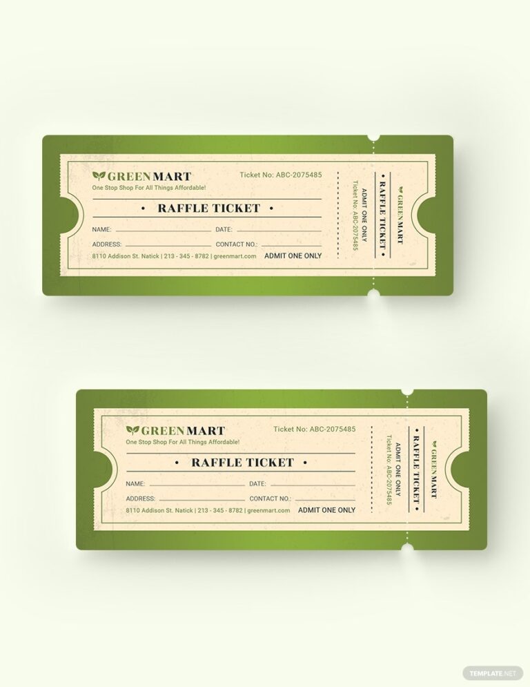 Raffle Ticket Word Templates Design Free Download Template - Fillable ...