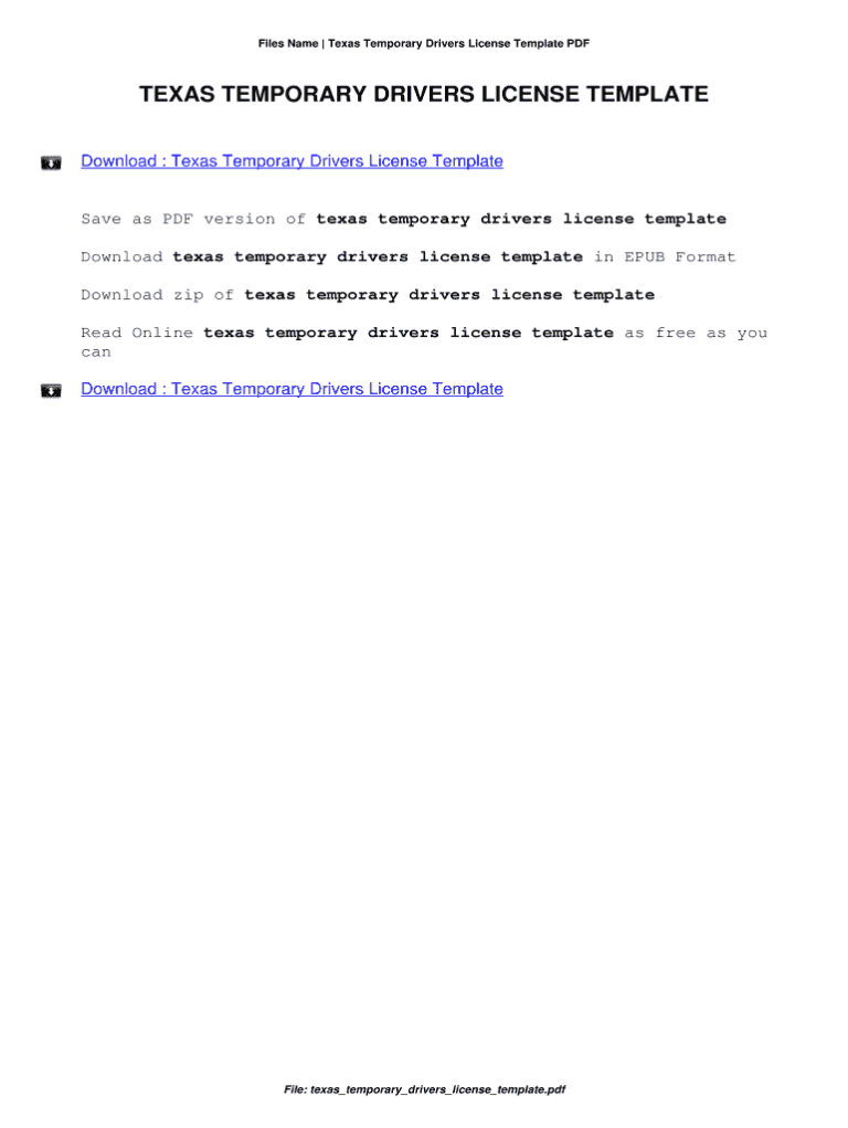 Texas Id Template Fill Online Printable Fillable Blank PdfFiller ...