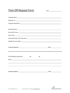 Vacation Request Forms Fill Online Printable Fillable Blank PdfFiller ...