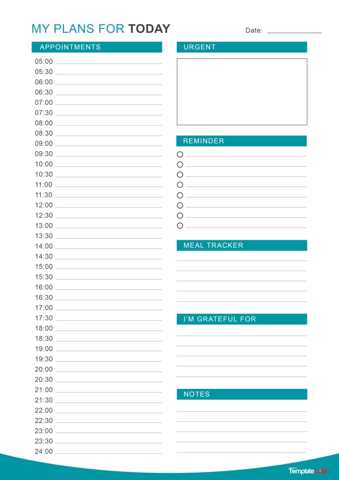 Free Printable Day Planner Pages - Fillable Form 2025
