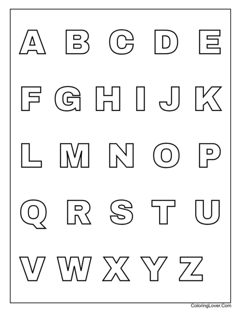Free Printable Alphabet Coloring Pages For Adults - Fillable Form 2025