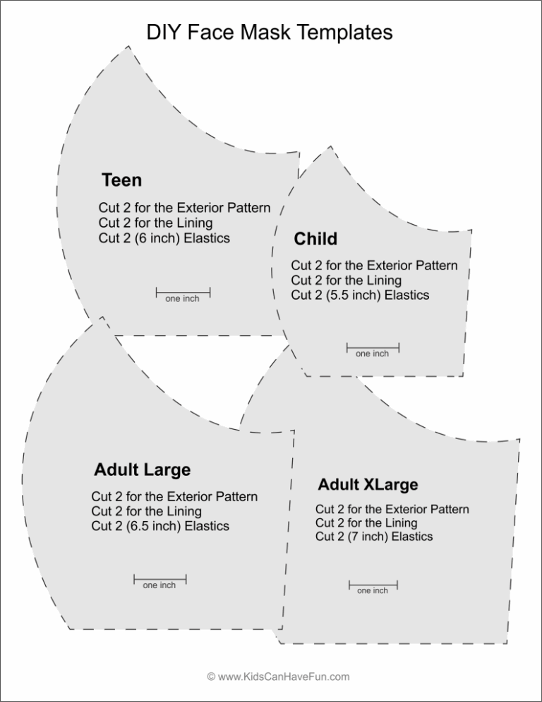 DIY Face Mask Templates Adult Teen Child KidsCanHaveFun Blog Play ...