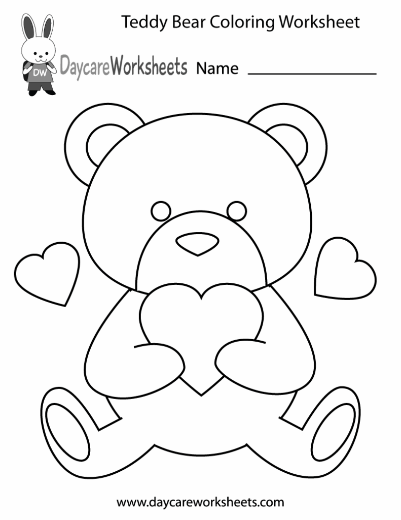 Free Preschool Teddy Bear Coloring Worksheet - Fillable Form 2025