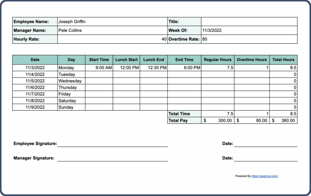 Free Printable Timesheet Templates Excel Word PDF - Fillable Form 2025