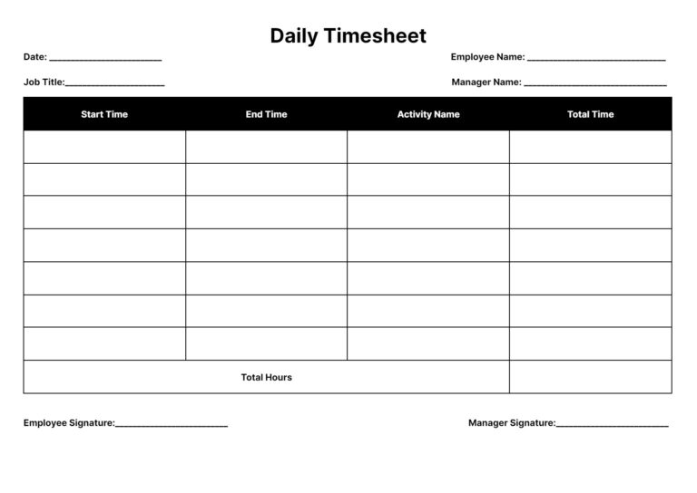 Free Timesheet Templates Download Daily Weekly And Monthly Time Sheets ...