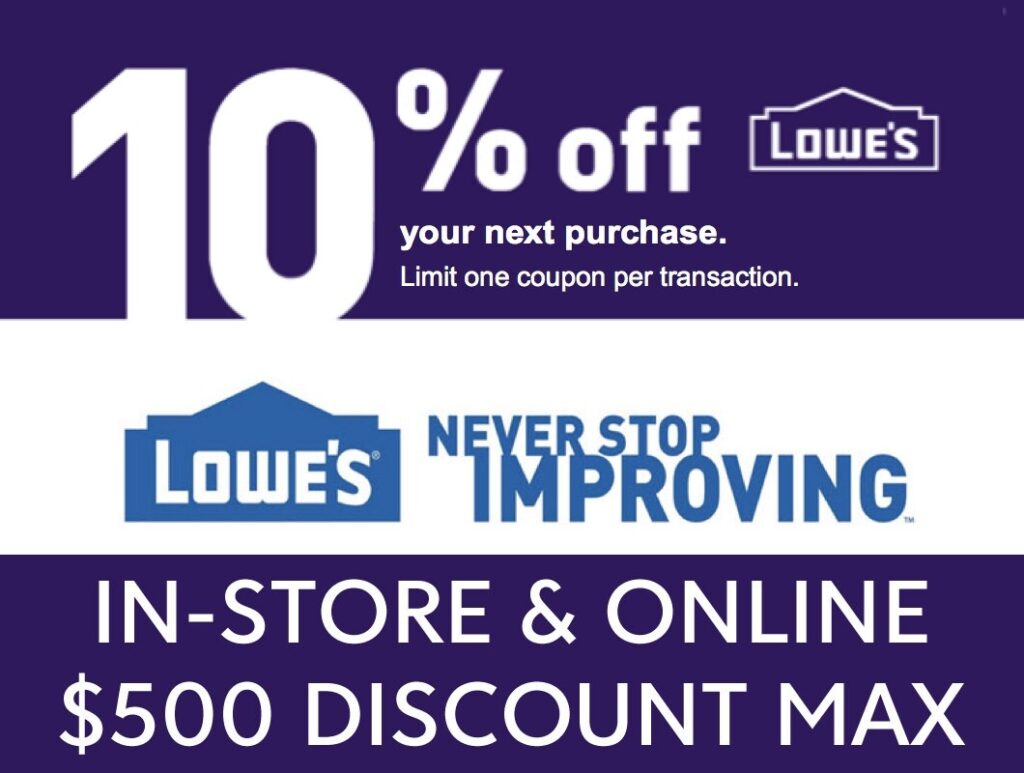 Lowe S 10 Coupon In Store And Online Printable PDF Instant Delivery ...
