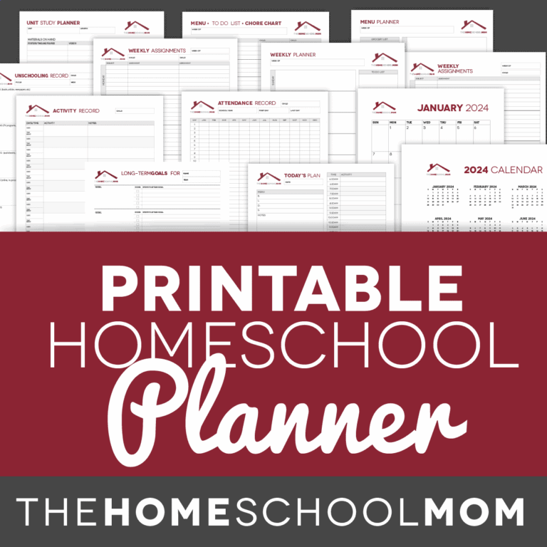 Printable Homeschool Household Planner Pages TheHomeSchoolMom ...