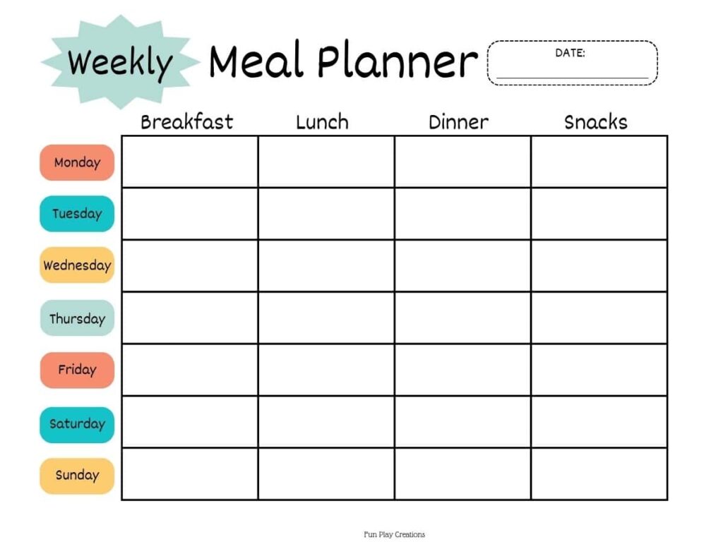 Printable Meal Planner Templates Free PDF - Fillable Form 2025